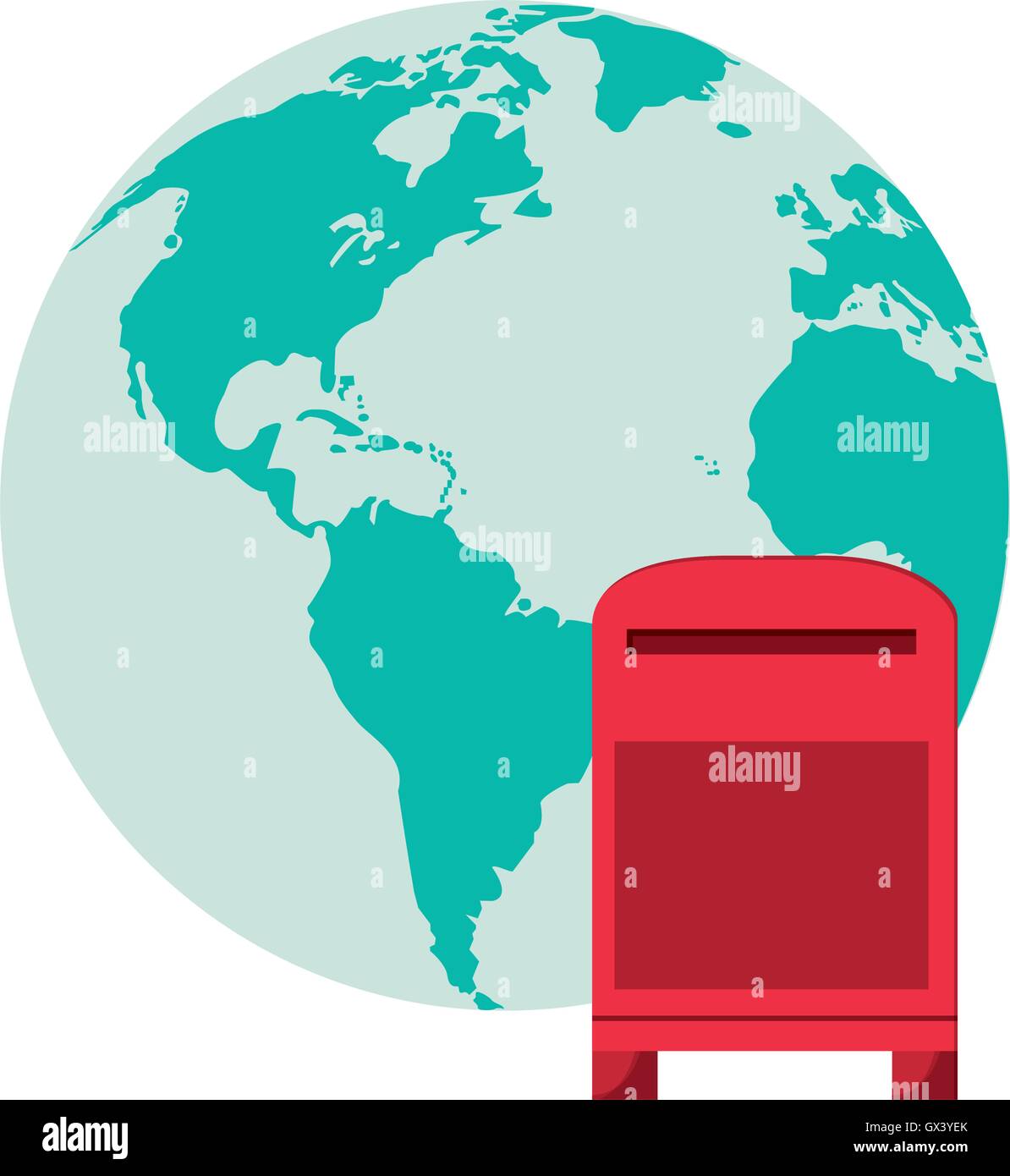 earth globe and mailbox icon Stock Vector Image & Art - Alamy