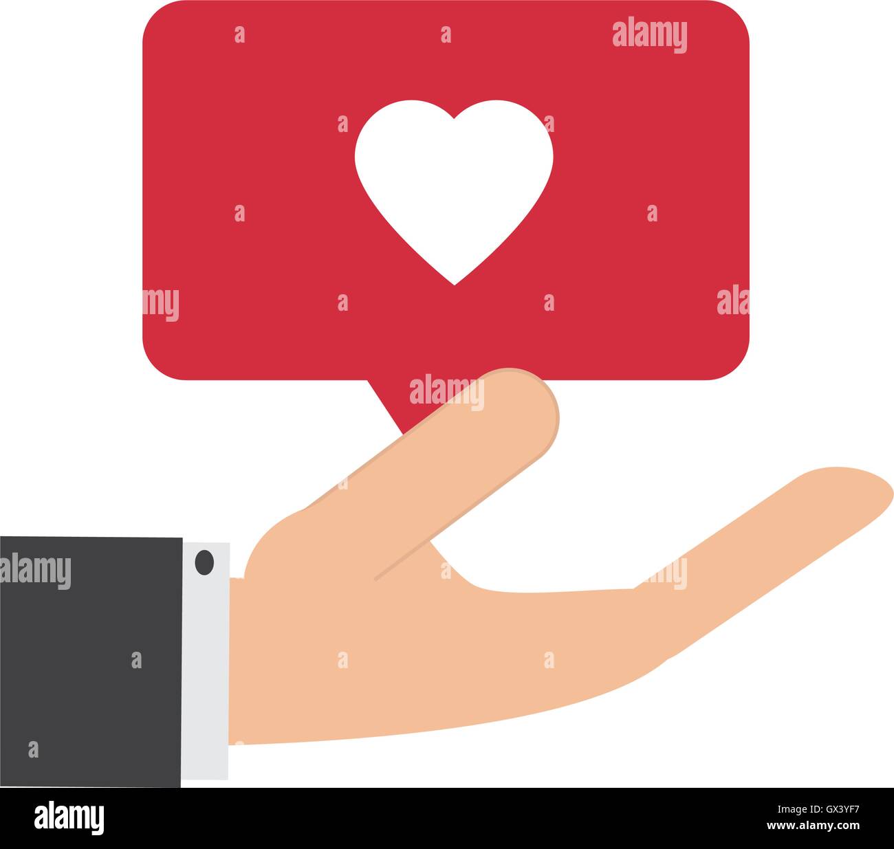 hand holding heart notification icon Stock Vector Image & Art - Alamy
