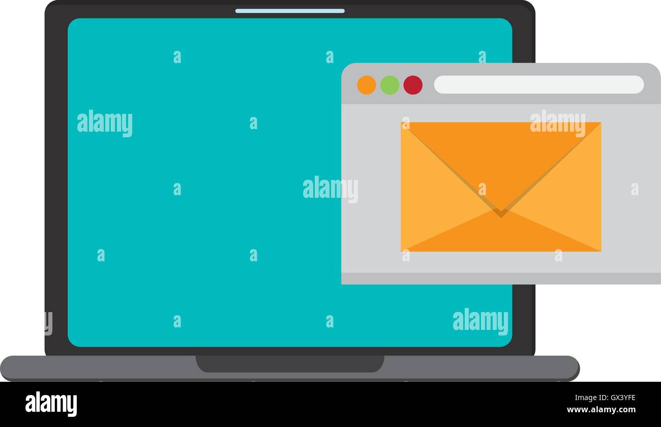 computer and envelope icon Stock Vector Image & Art - Alamy