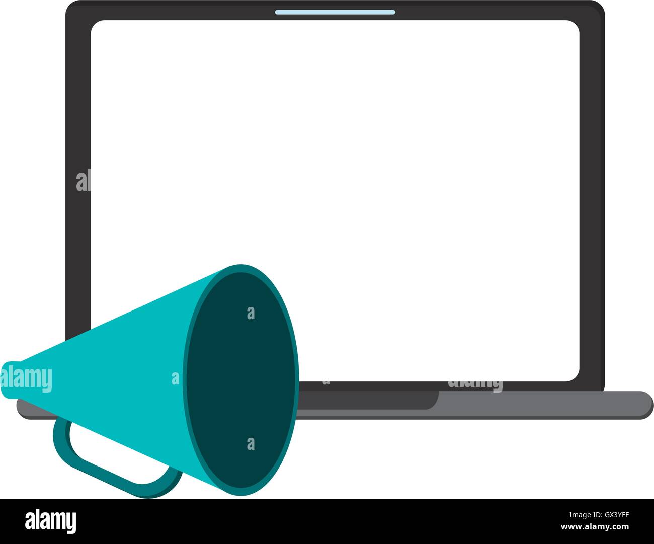 computer and megaphone icon Stock Vector Image & Art - Alamy