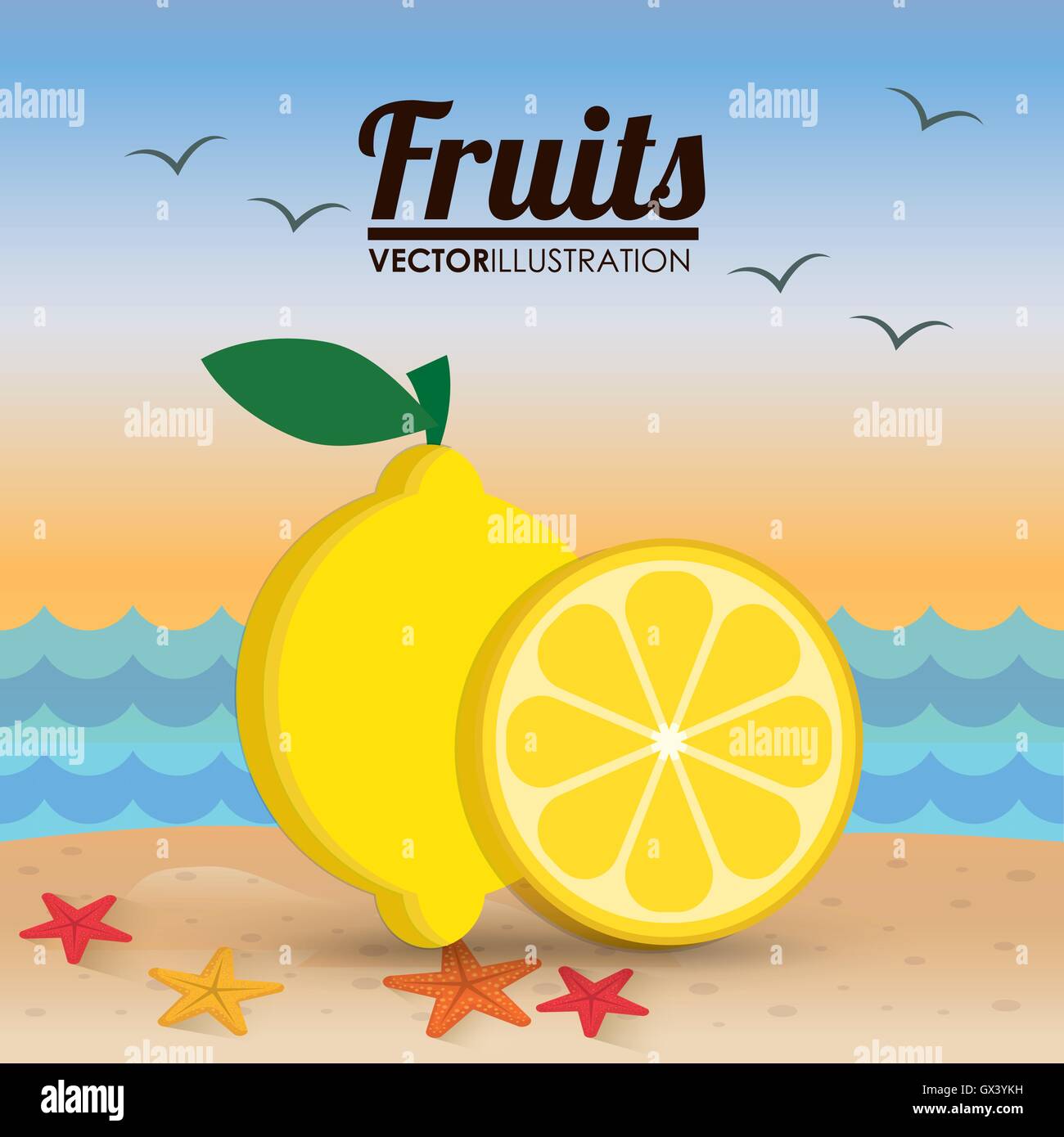 Lemon fruit and summer concept Stock Vector Image & Art - Alamy