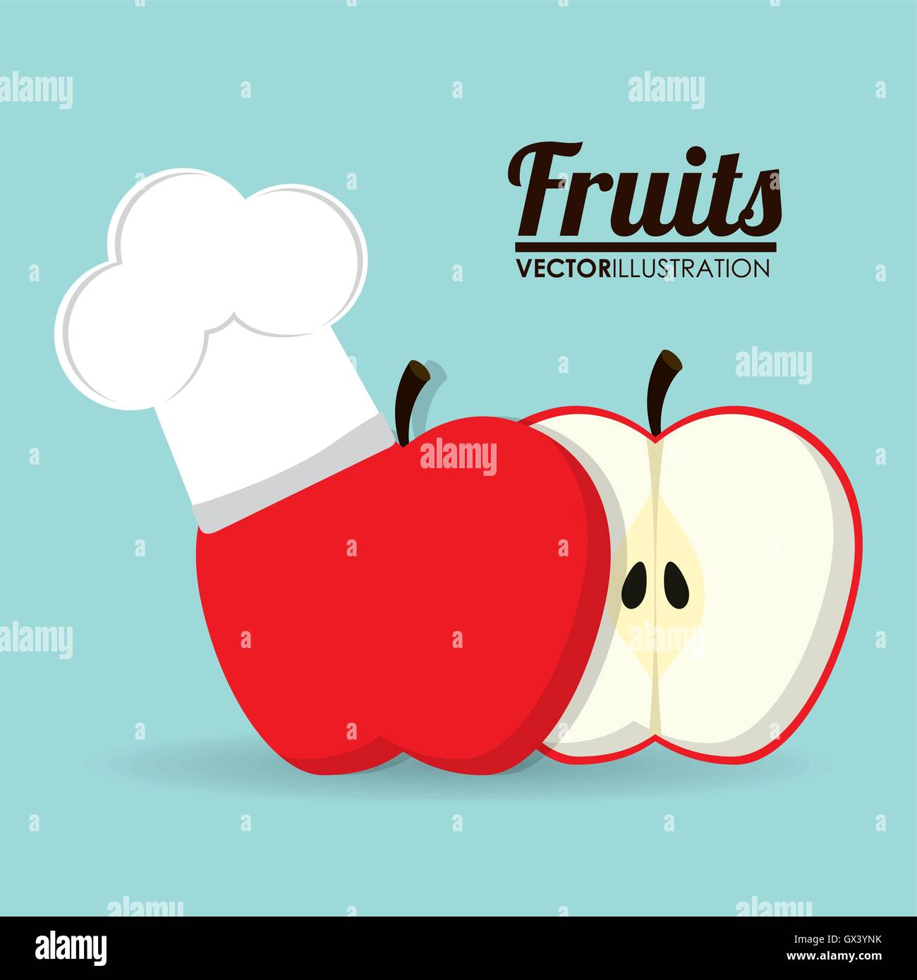 Apple fruit with chefs hat design Stock Vector Image & Art - Alamy