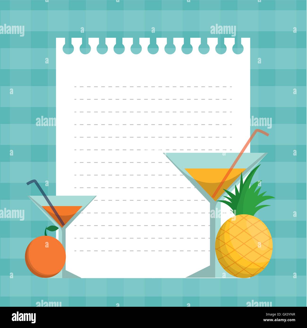 Orange pineapple cocktails and paper design Stock Vector Image & Art ...