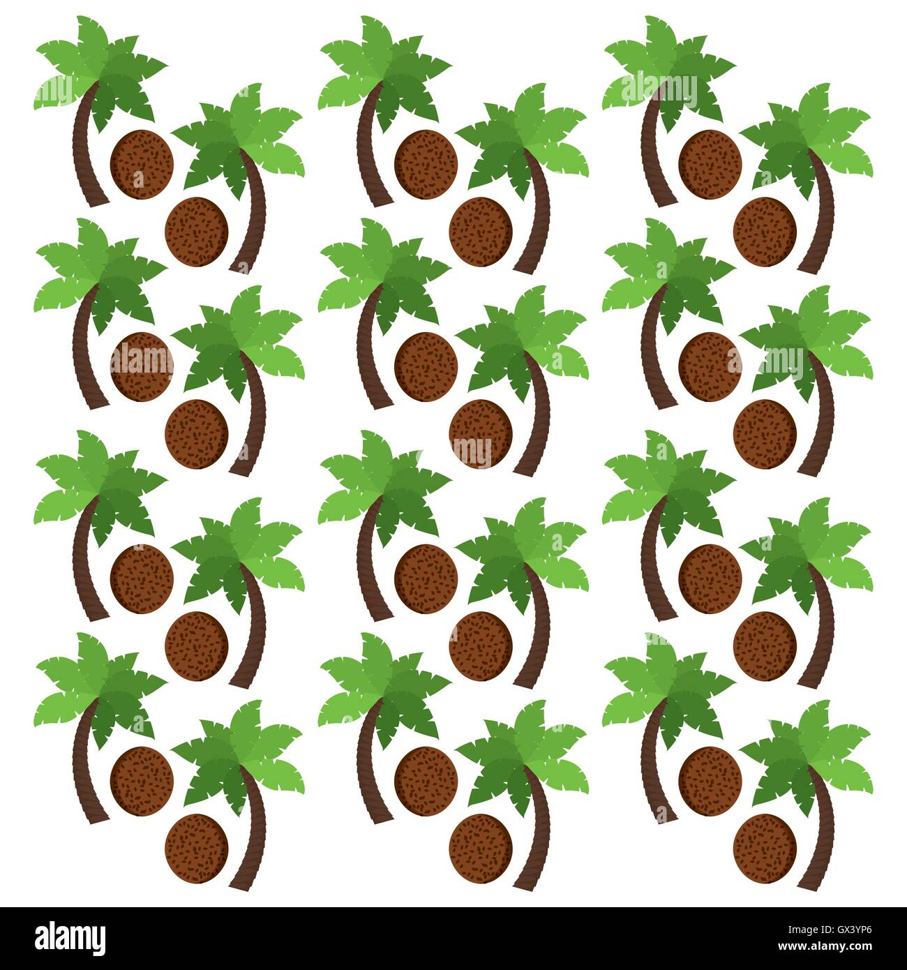 Coconut fruits and palm trees background design Stock Vector Image ...