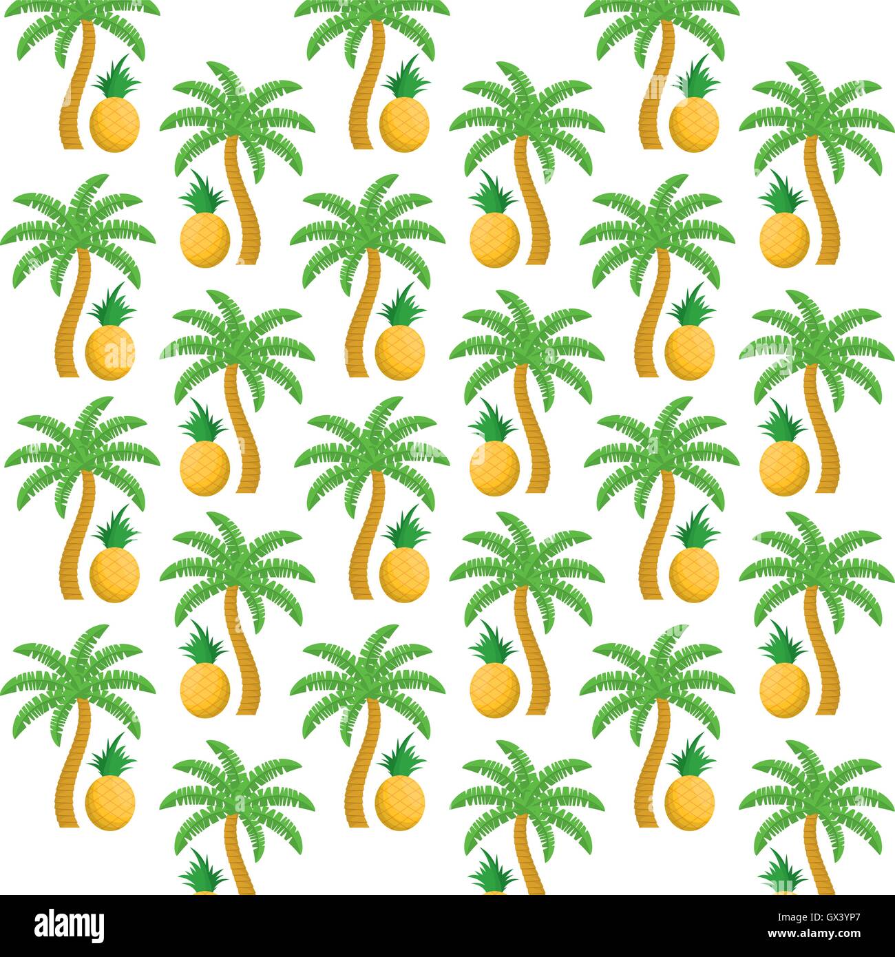 Pineapples fruits and palm trees background design Stock Vector Image ...