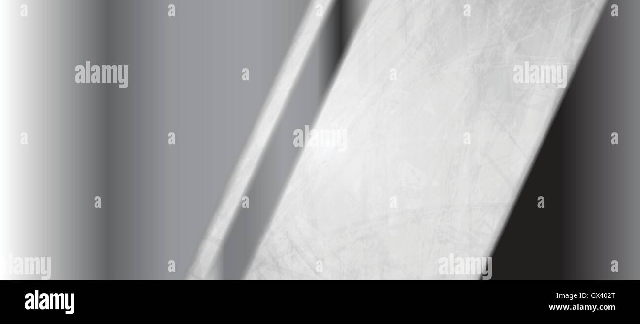 Abstract metallic header banner with grunge texture. Vector tech silver ...