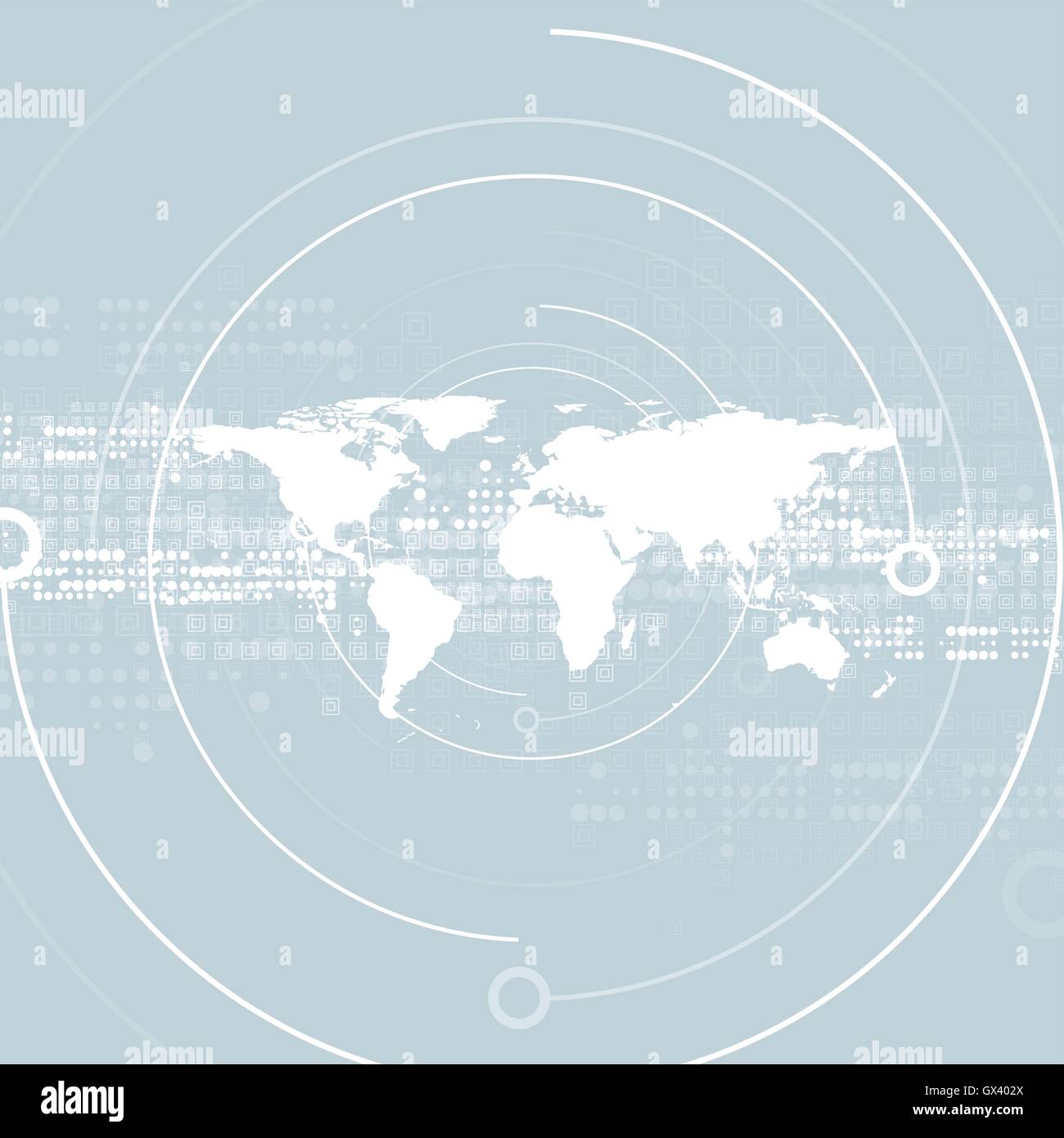 Hi-tech abstract geometric background with world map. Light blue ...