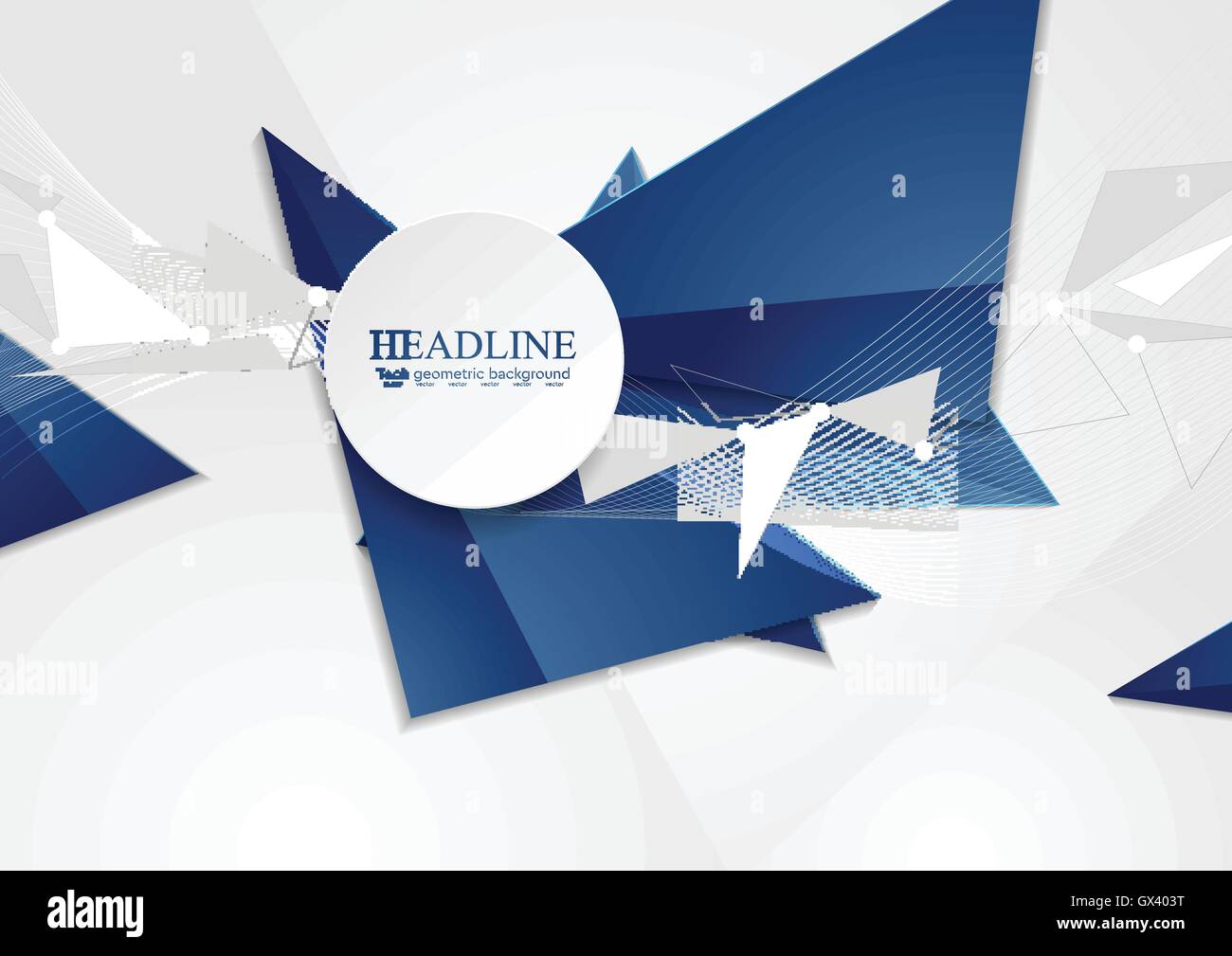 Abstract blue tech polygonal corporate background. Vector design Stock ...