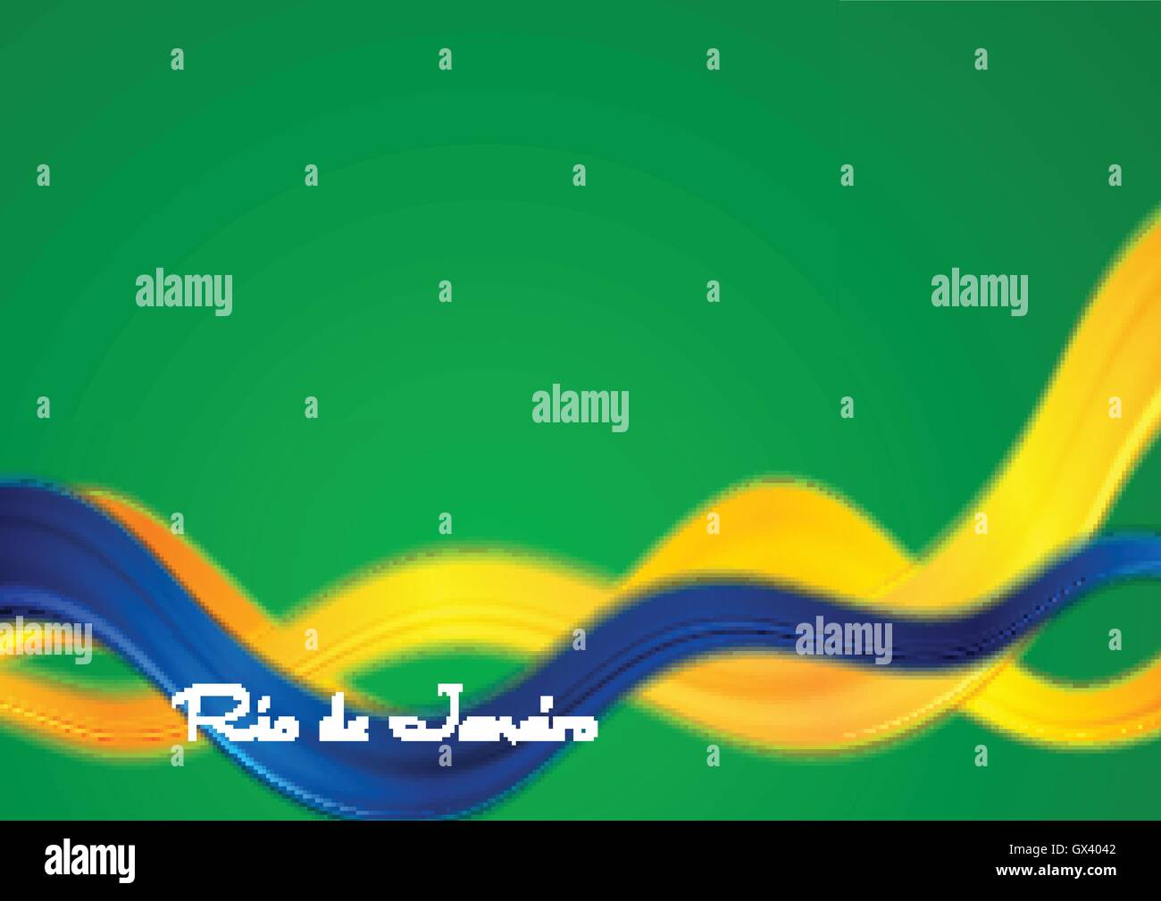Brazil colors abstract corporate smooth wavy background. Vector graphic ...