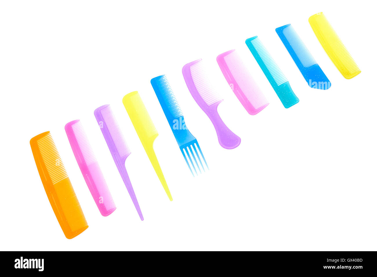 Set of beautiful comb on a white background Stock Photo - Alamy