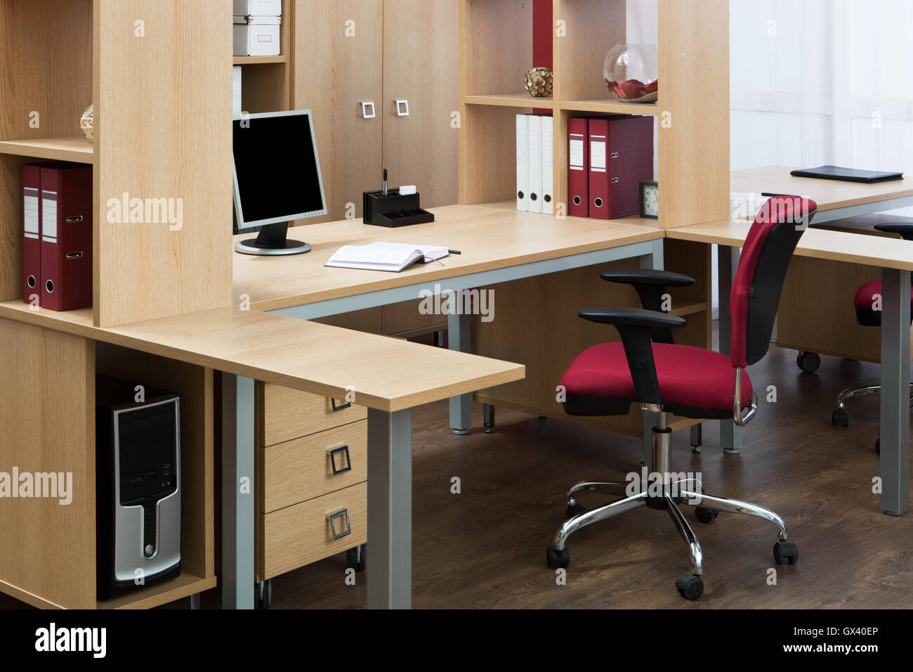 monitor on a desk in a modern office Stock Photo - Alamy
