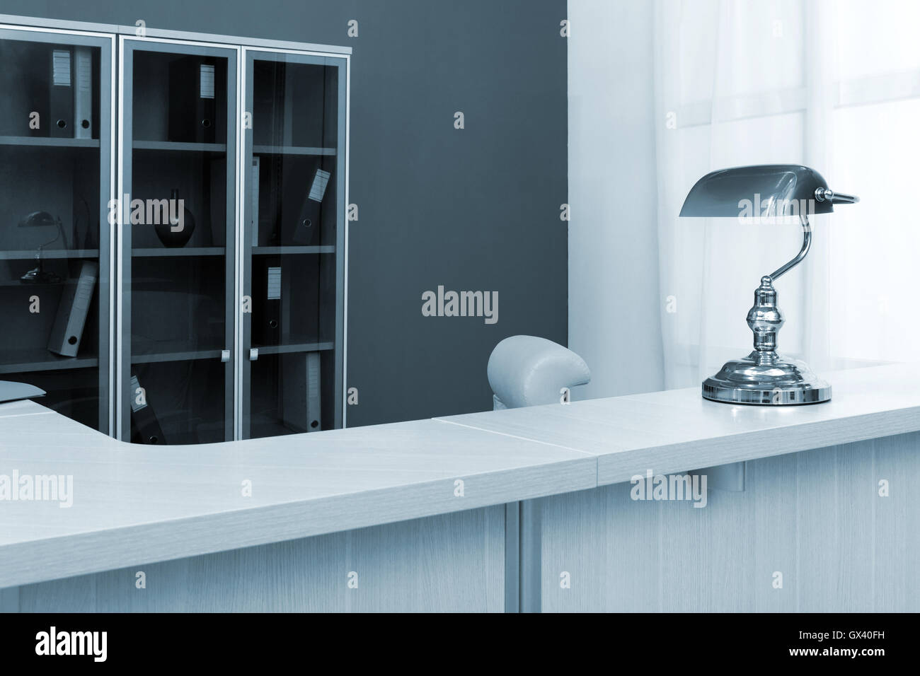 beautiful retseption with a lamp in a modern office Stock Photo - Alamy
