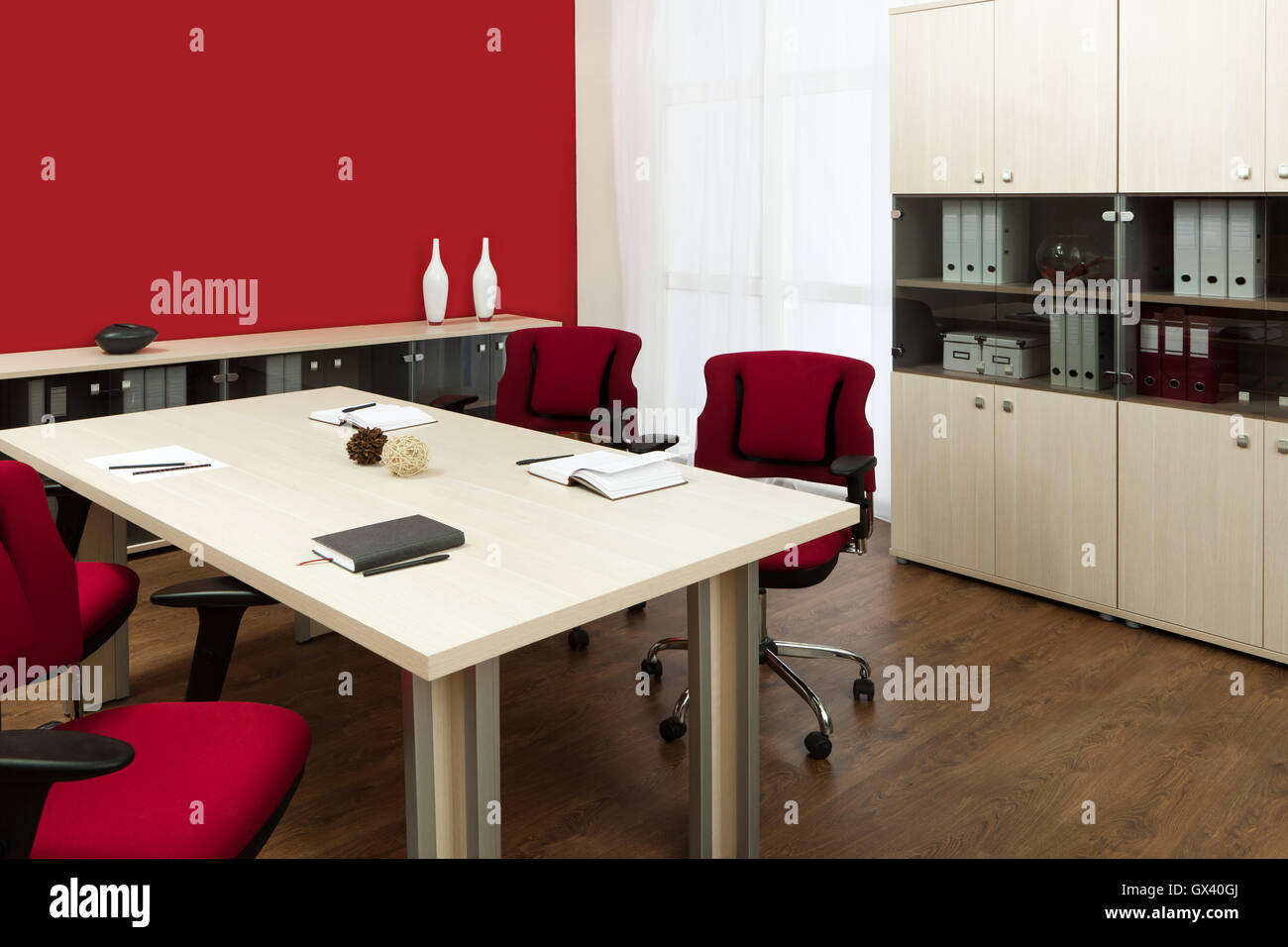 large conference table in a modern office Stock Photo - Alamy