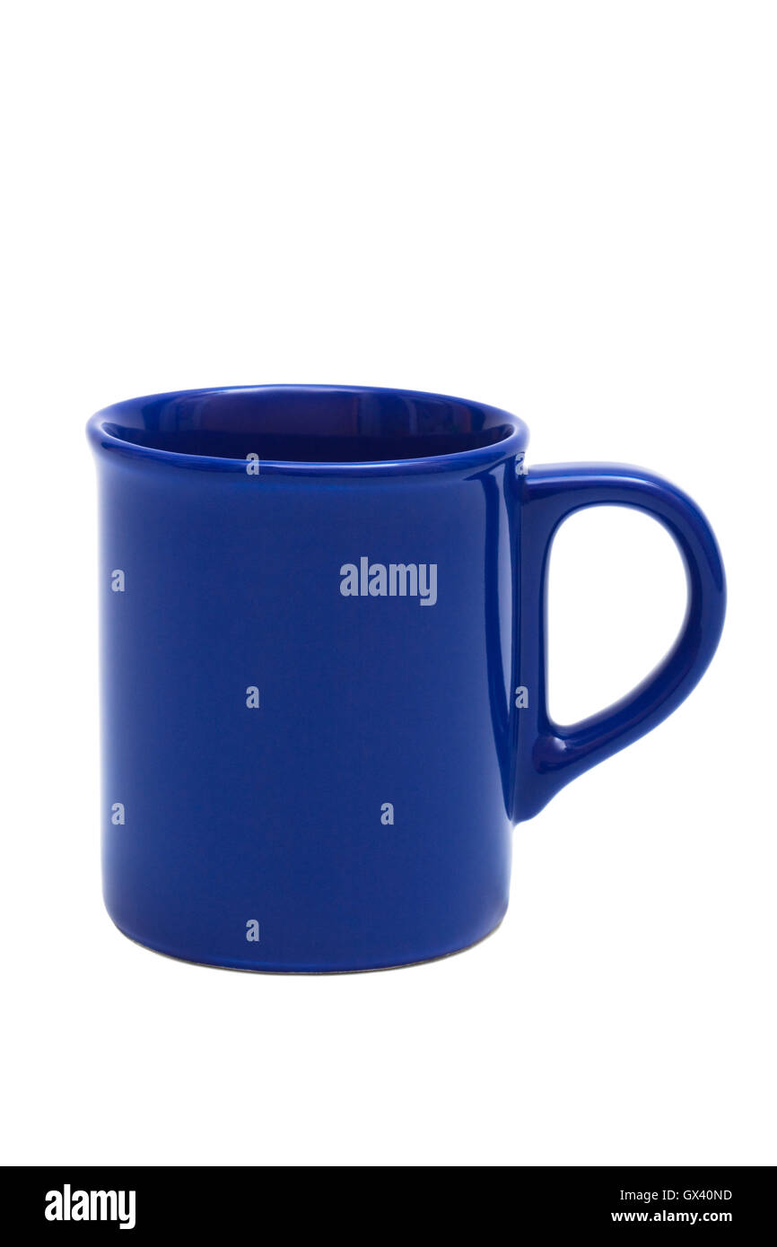 new blue mug on a white background Stock Photo - Alamy