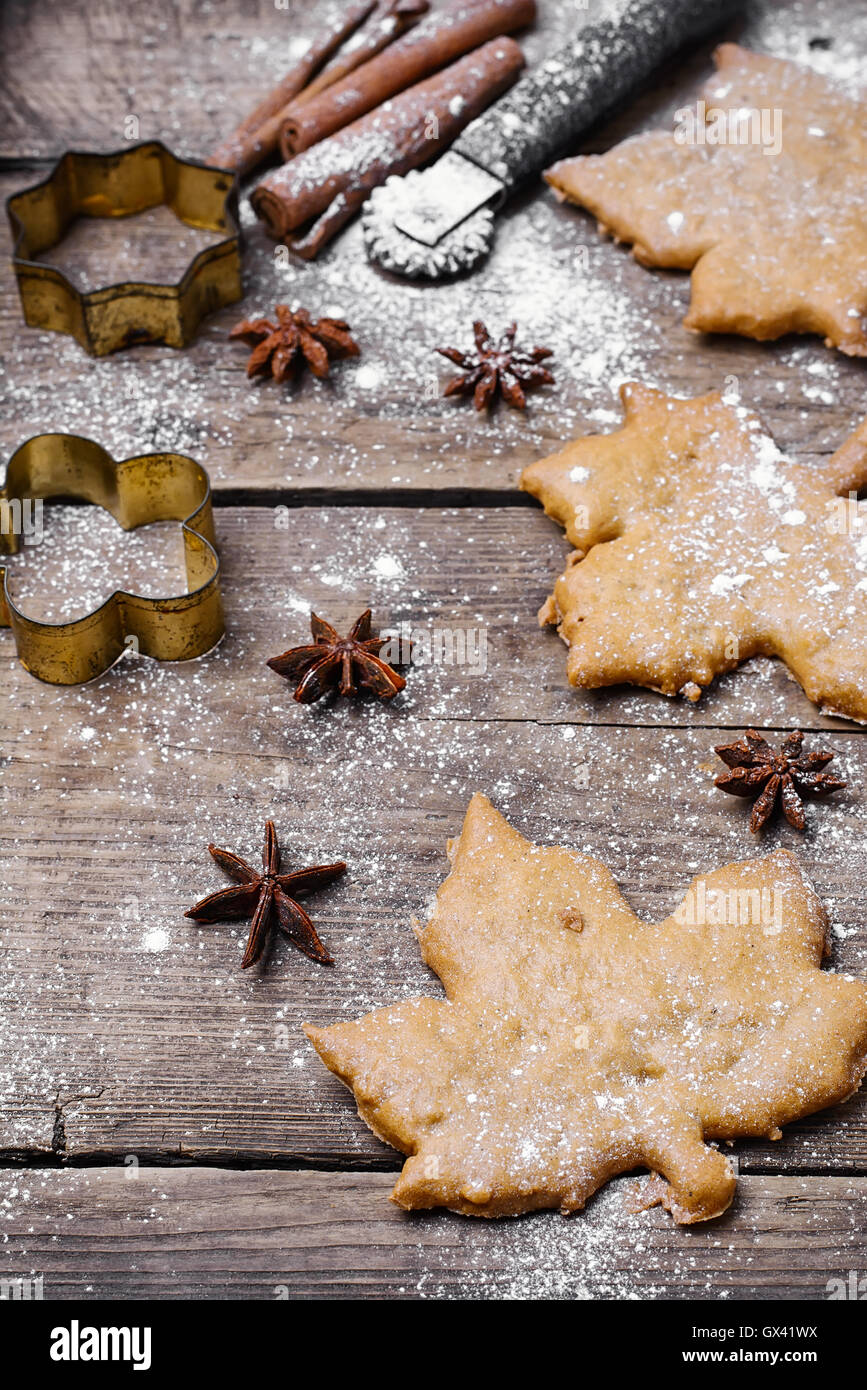 Ginger autumn handmade home made biscuits from the bakery with spices ...