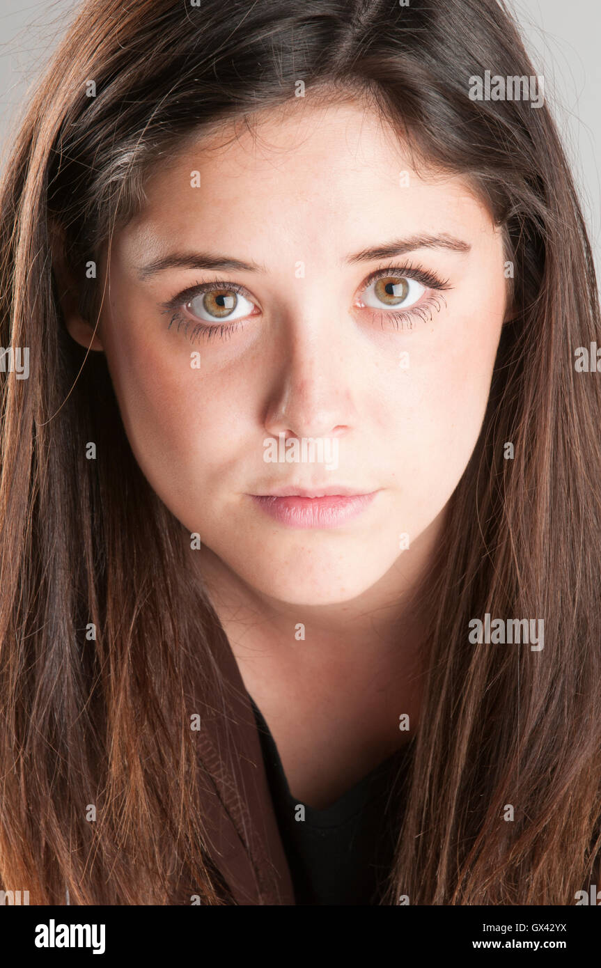Beautiful teenage girl staring Stock Photo - Alamy