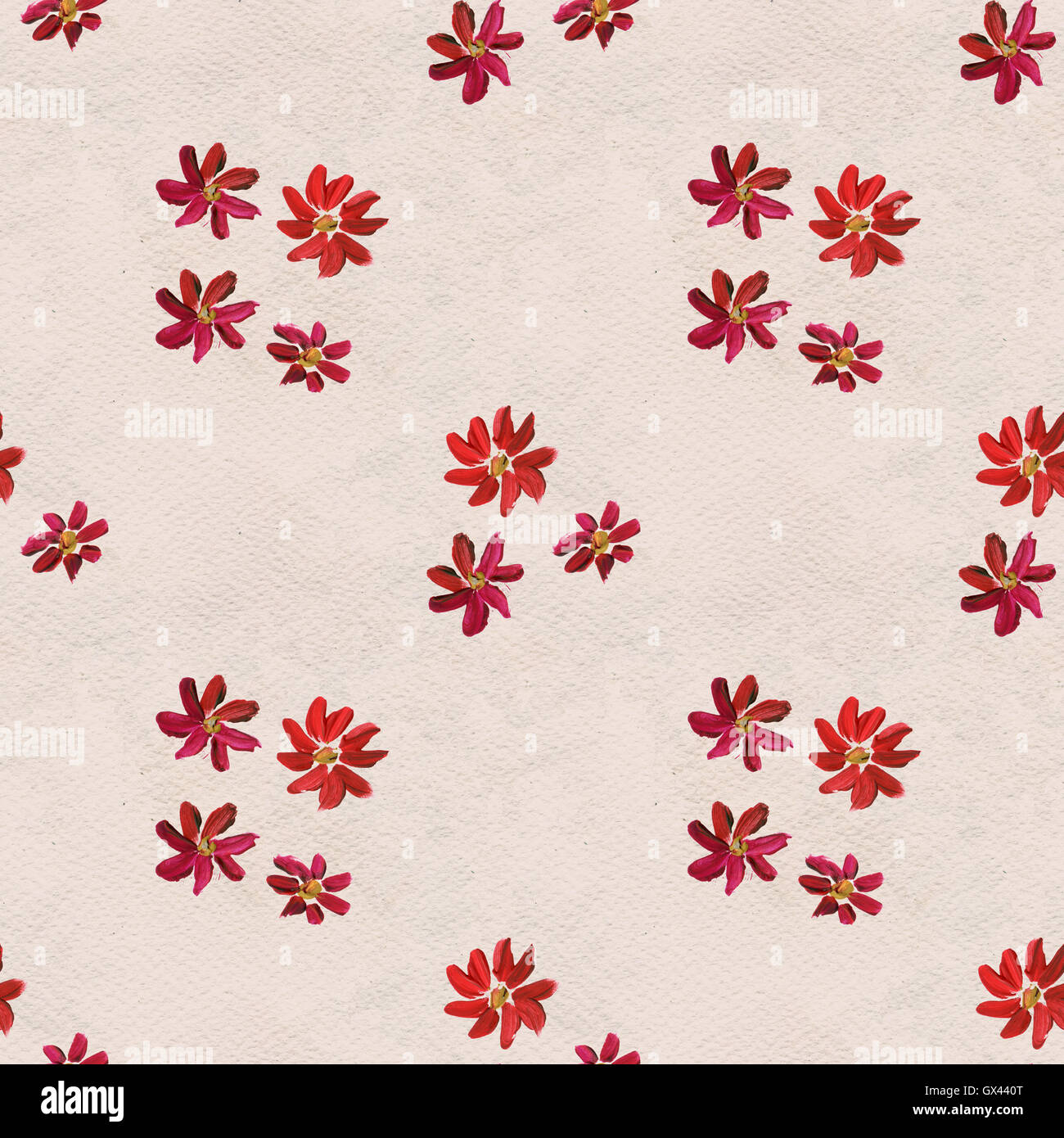 Seamless pattern with red flowers Stock Photo - Alamy