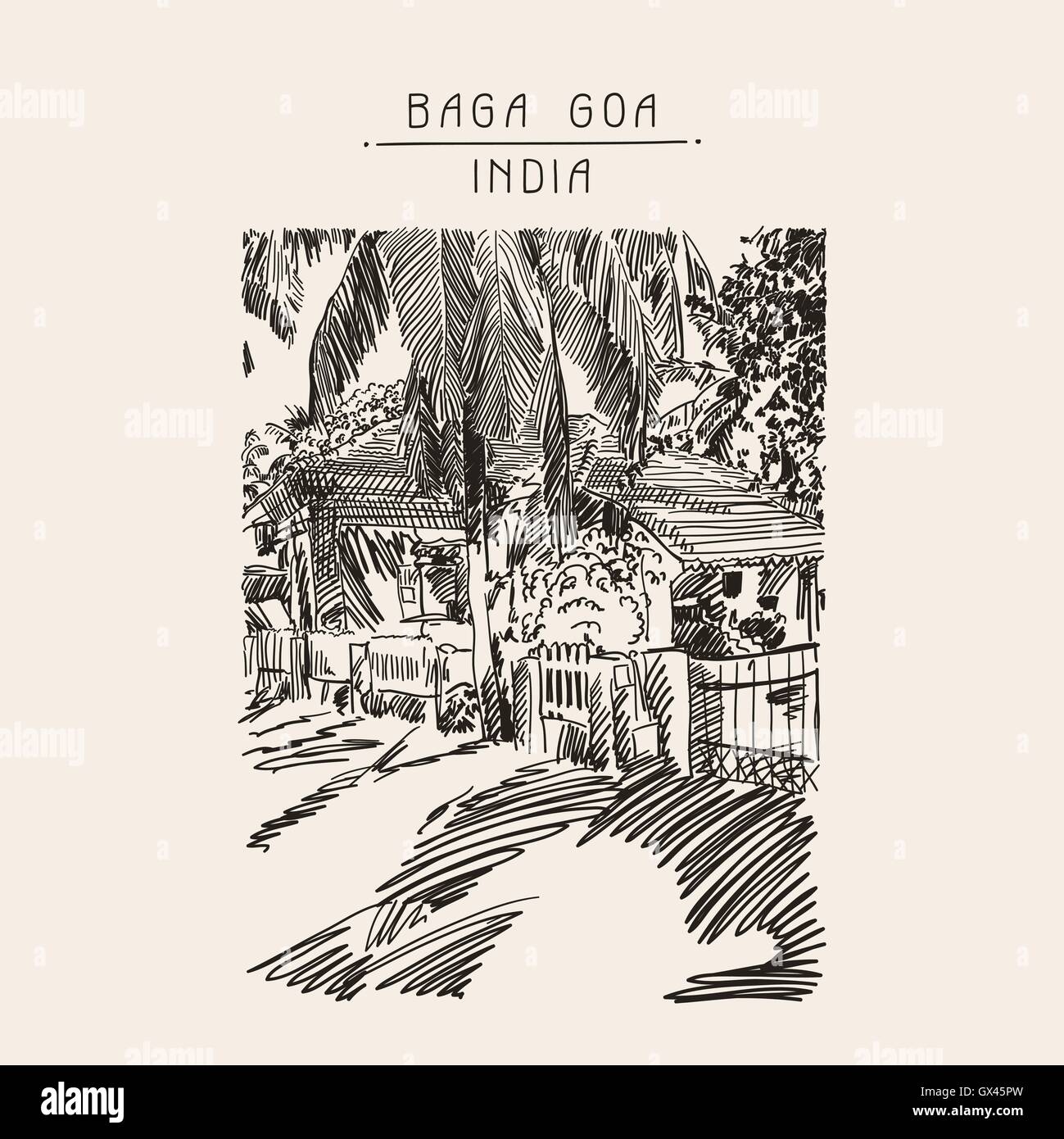 Goa india street Stock Vector Images - Alamy