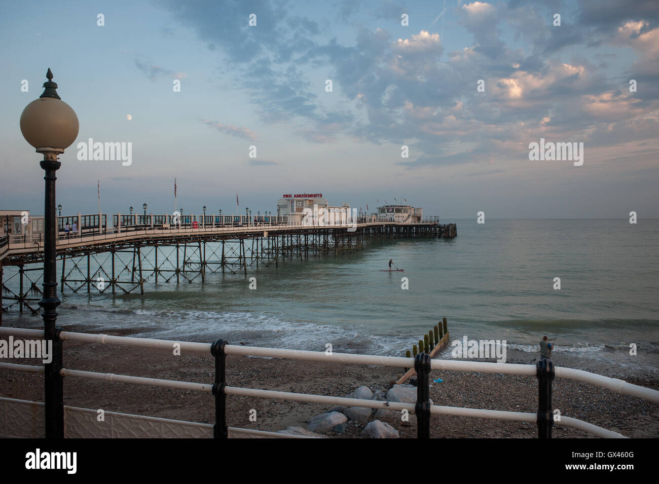 Worthing Pier on a beautiful summers evening in Worthing, West Sussex ...