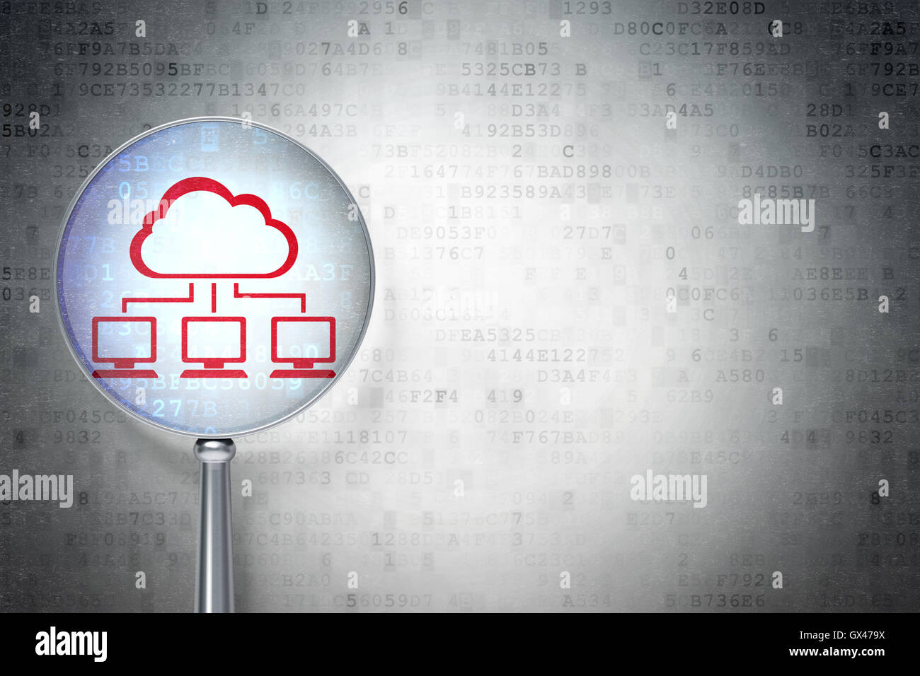 Cloud computing concept: Cloud Network with optical glass on di Stock ...