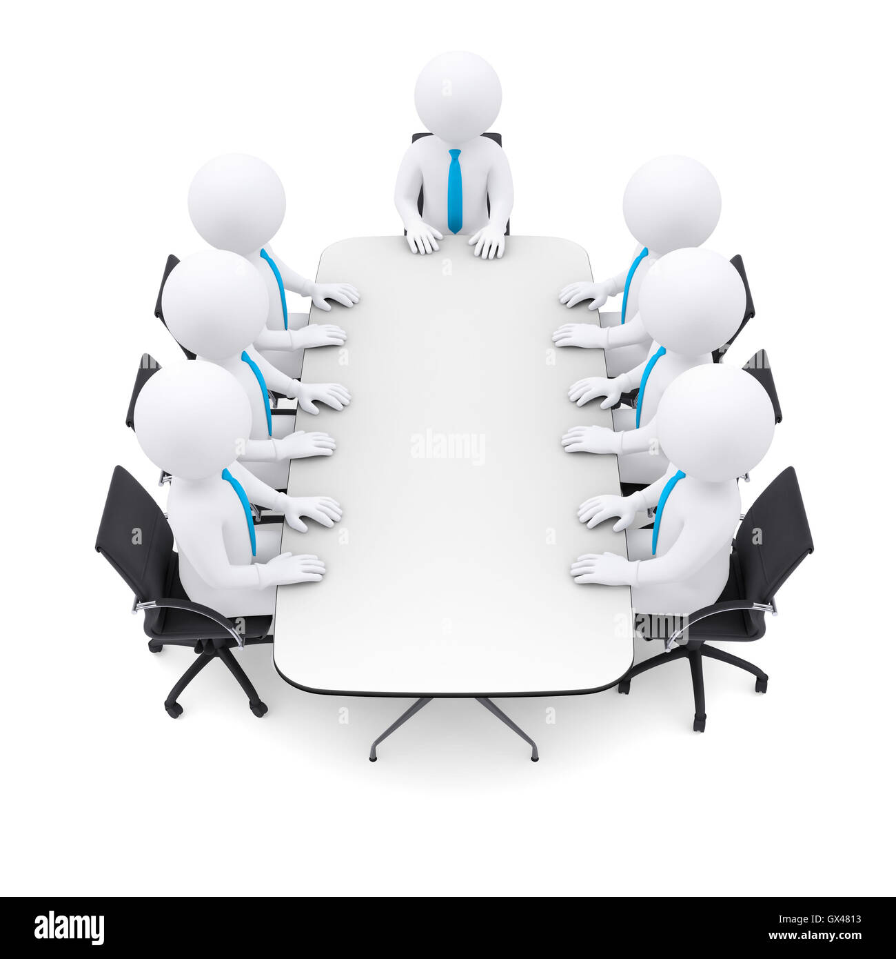 3d men sitting round table hi-res stock photography and images - Alamy