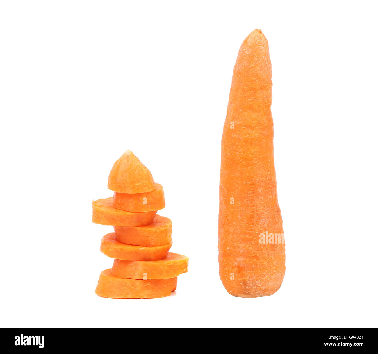 Carrot and stack of slices Stock Photo - Alamy