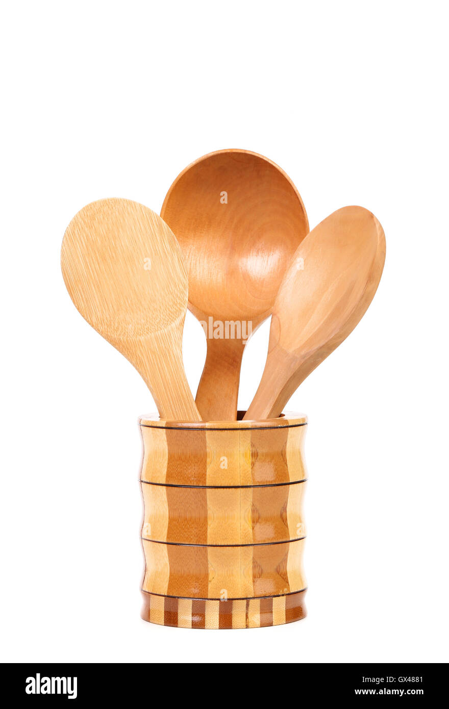 Wooden spoons in a jar Stock Photo - Alamy