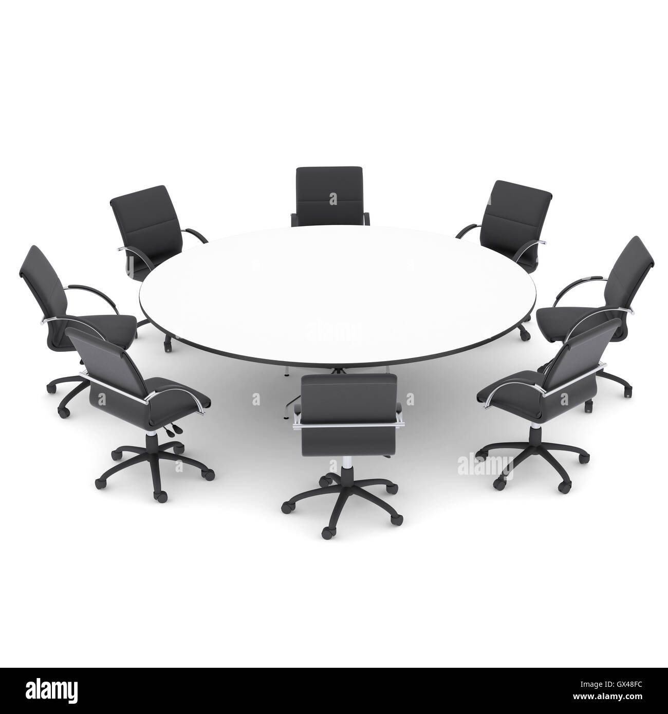 Office chairs and round table Stock Photo - Alamy