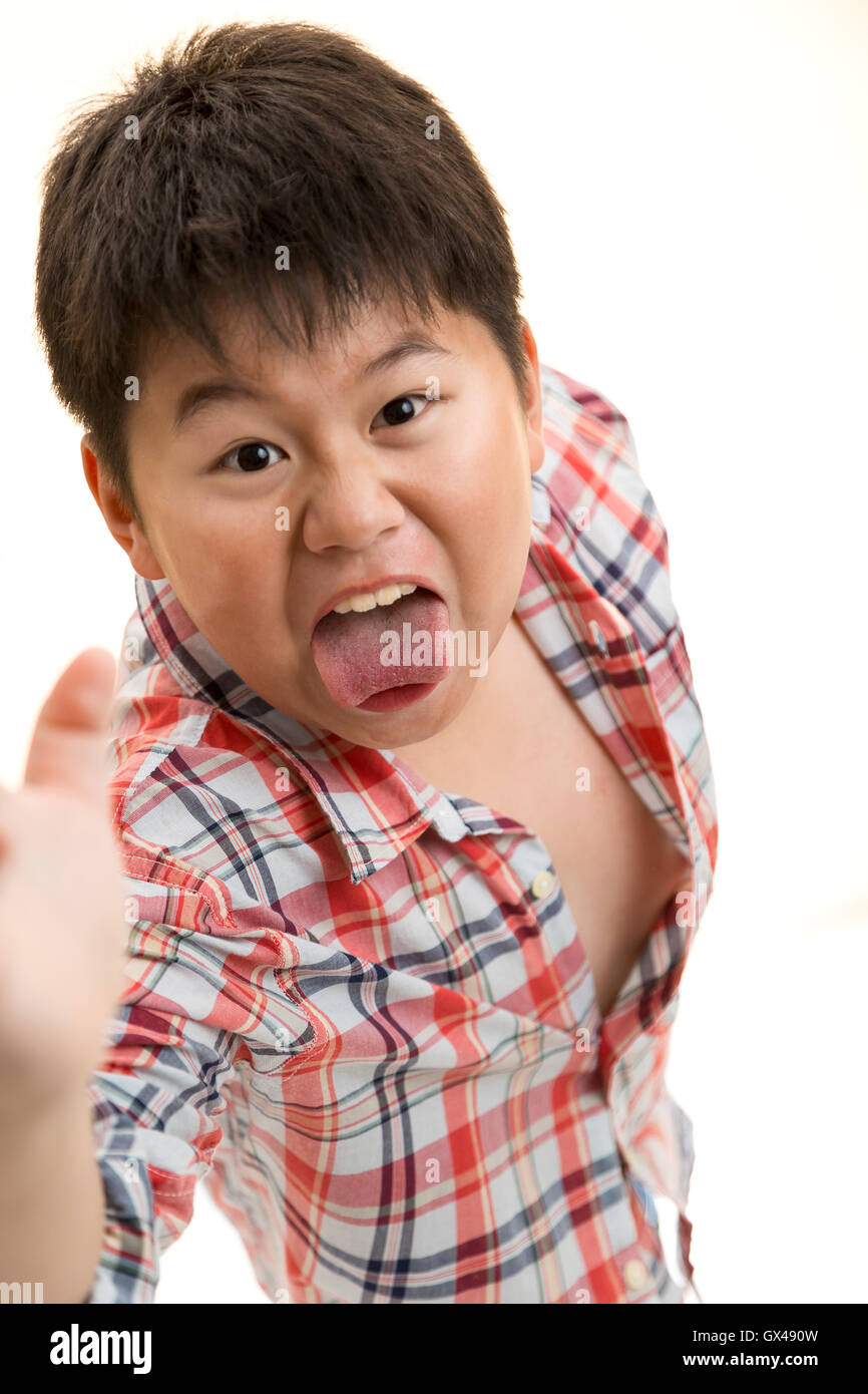 Child funny scary face hi-res stock photography and images - Alamy
