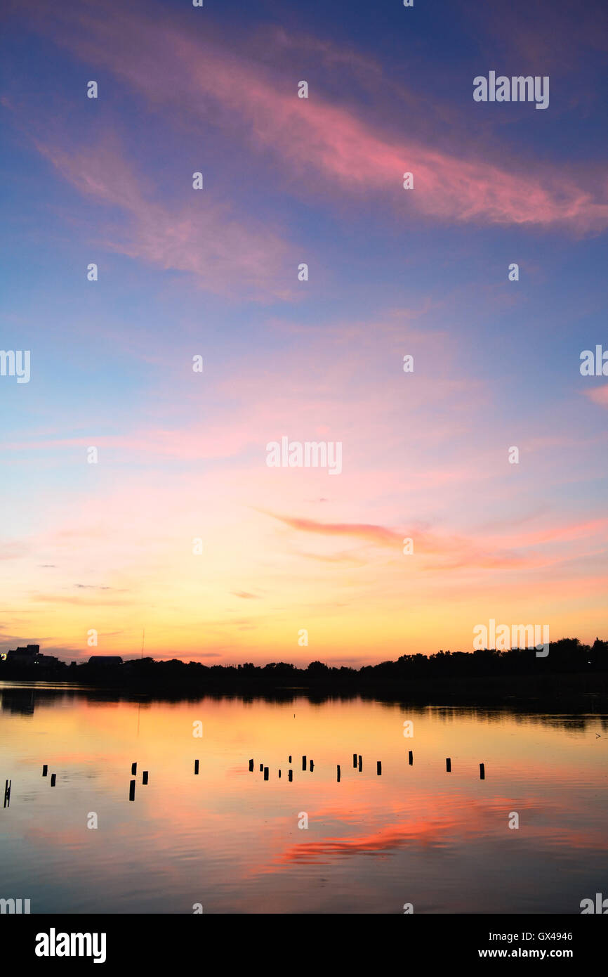 Sunset at the river Stock Photo - Alamy