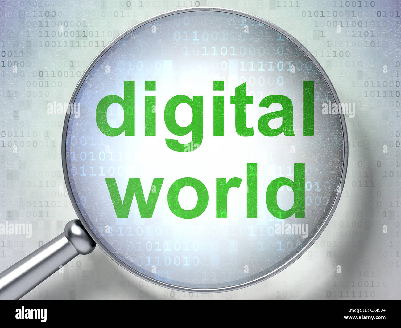 Information concept: Digital World with optical glass Stock Photo - Alamy