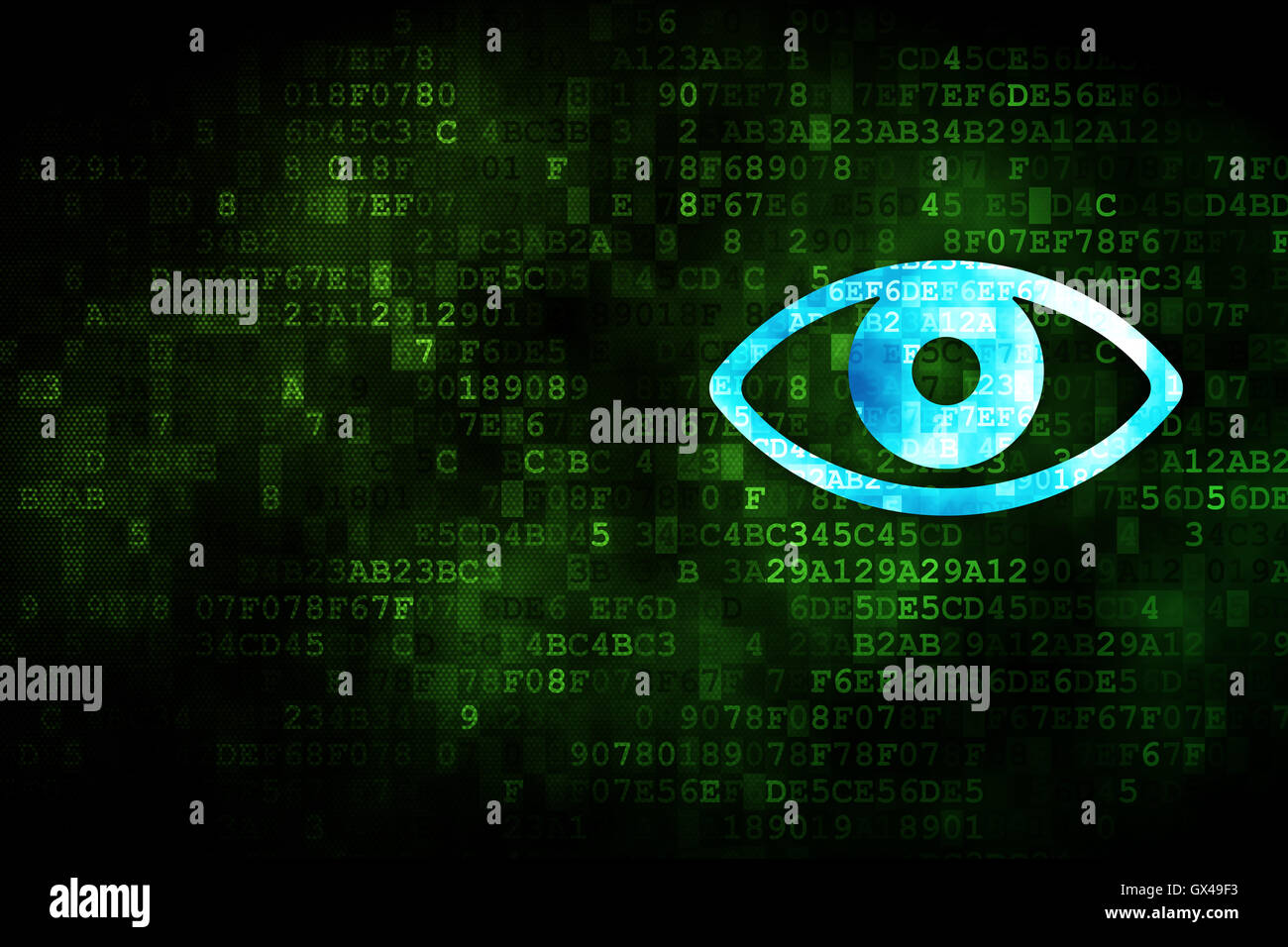 Privacy concept: Eye on digital background Stock Photo - Alamy
