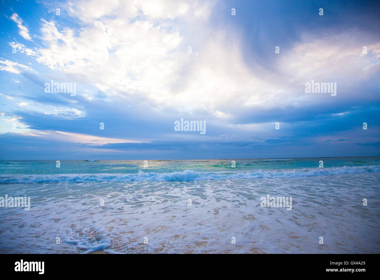 Amazing colorful dawn on the beach in Mexico Stock Photo - Alamy