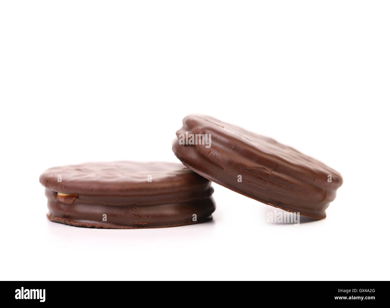 Two biscuit sandwich with chocolate Stock Photo - Alamy