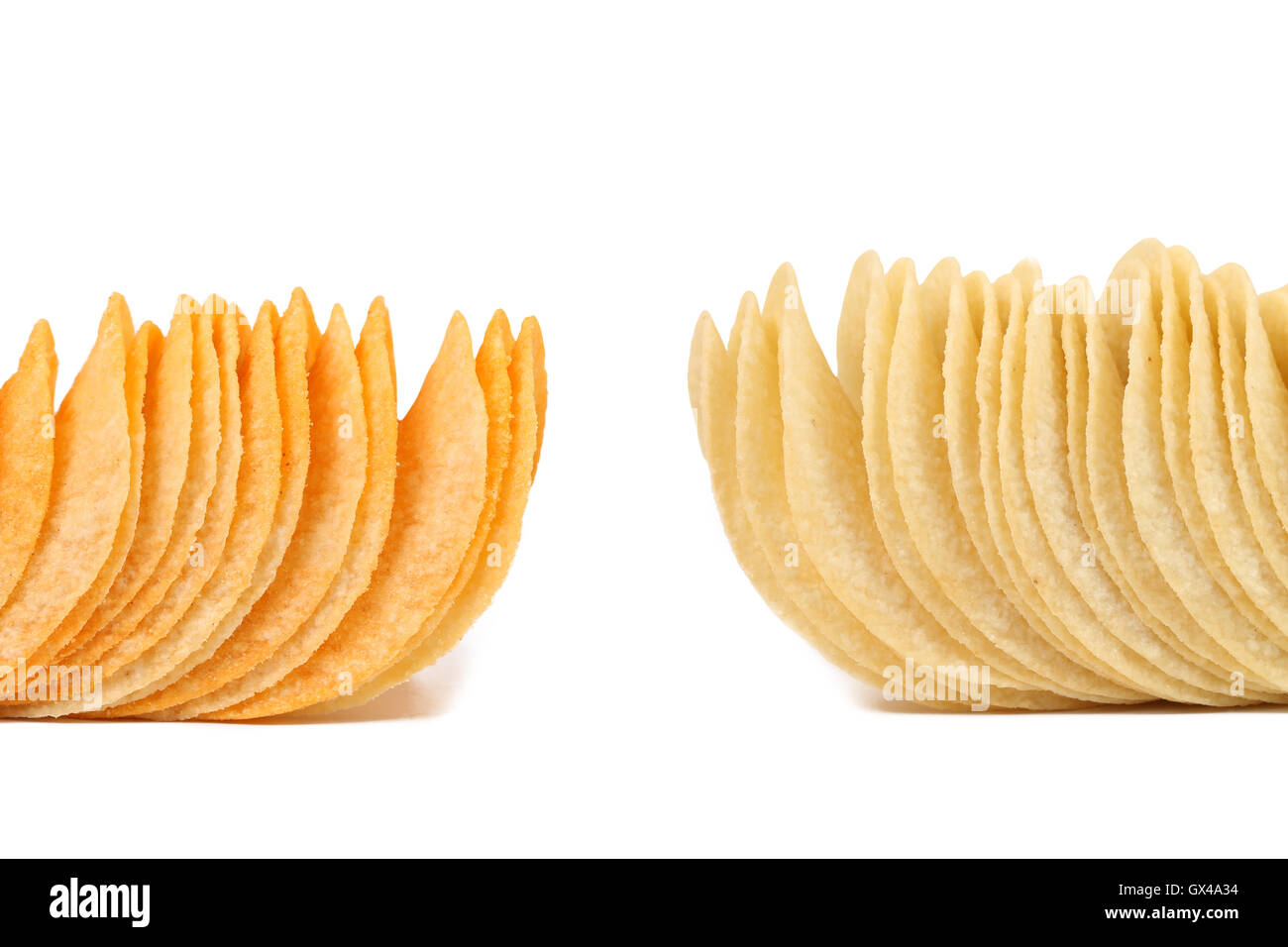 Potato chips. Dark and light. Frame Stock Photo - Alamy