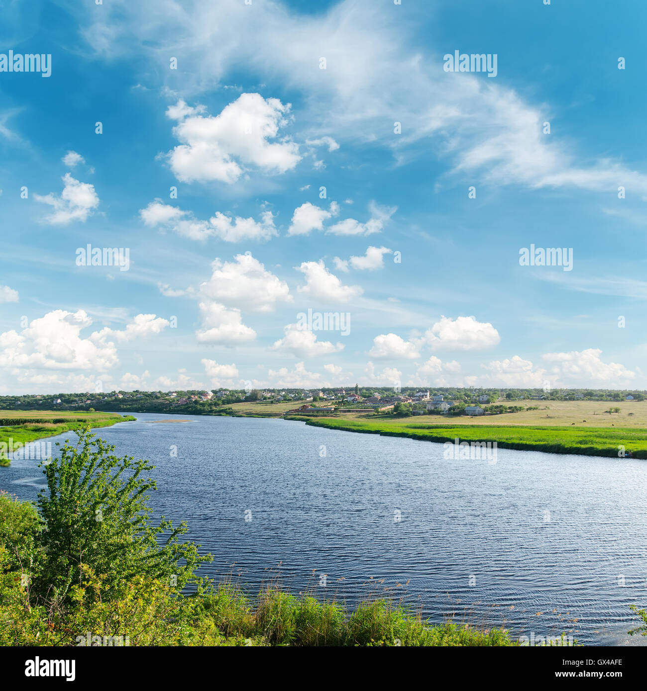 river and clouds over it Stock Photo - Alamy