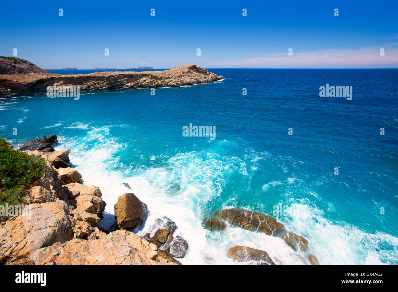 Ibiza Punta de Sa Galera beach in San Antonio Stock Photo - Alamy