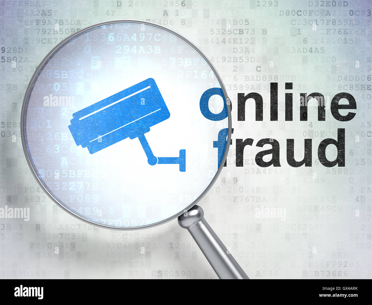 Safety concept: Cctv Camera and Online Fraud with optical glass Stock ...