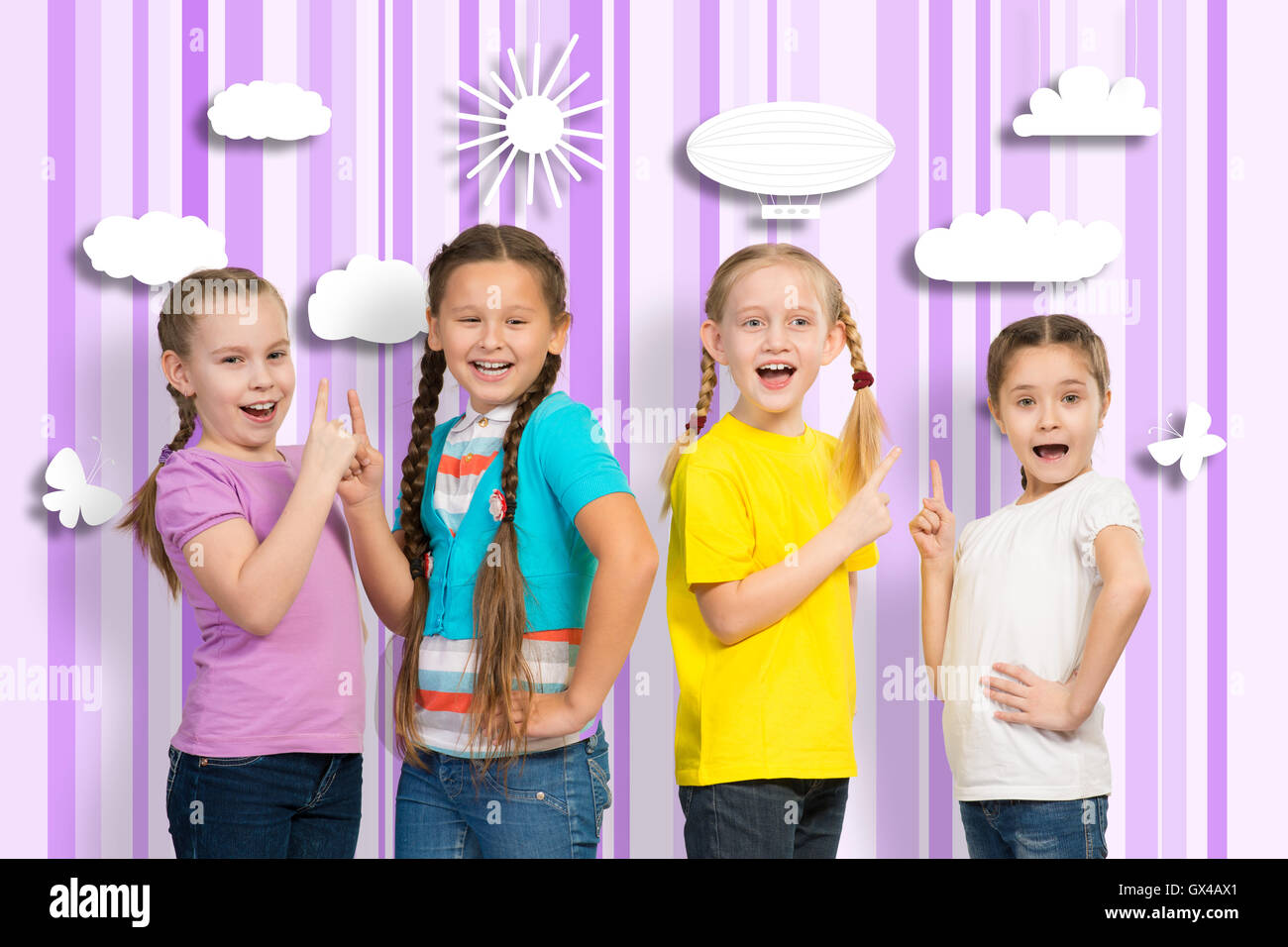 small group of girls Stock Photo - Alamy