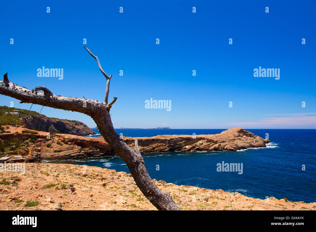 Ibiza Punta de Sa Galera beach in San Antonio Stock Photo - Alamy