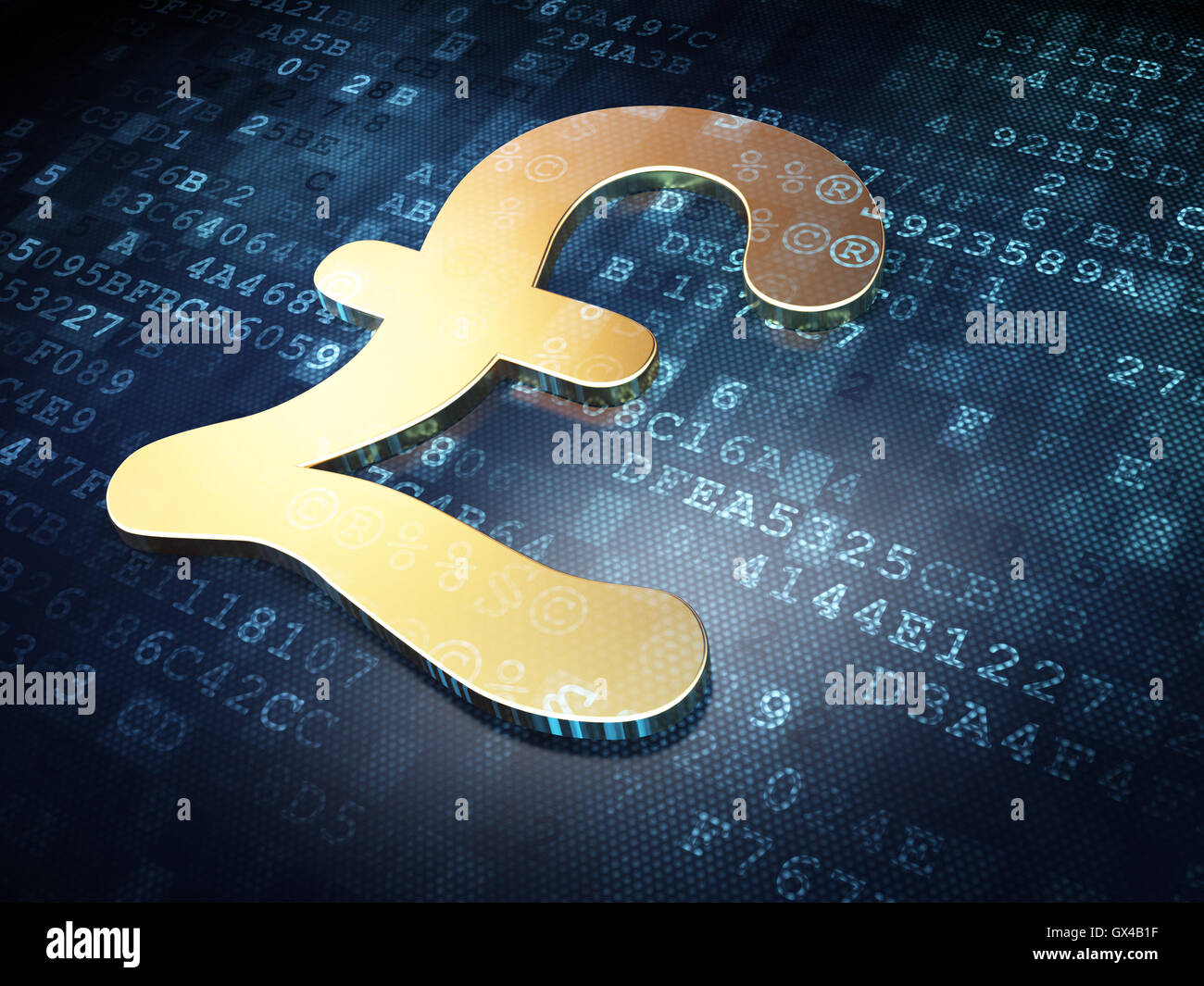 Currency concept: Golden Pound on digital background Stock Photo - Alamy