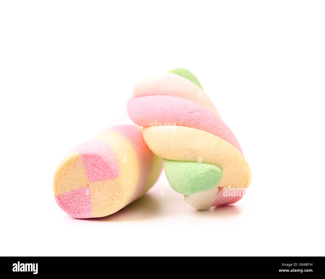 Two different colorful marshmallow. Close up Stock Photo - Alamy