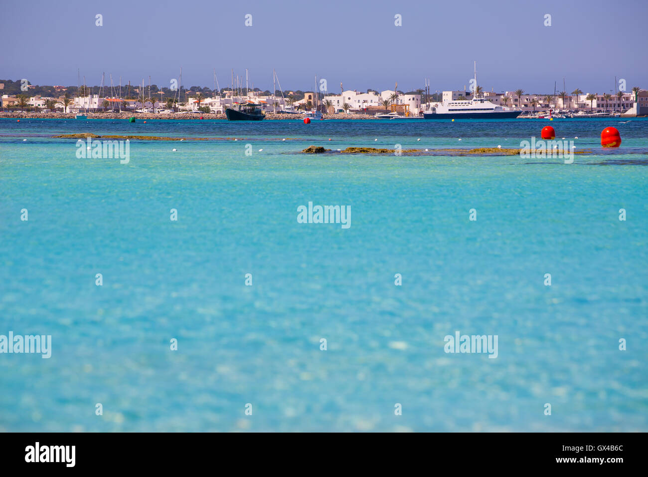 La Savina Sabina village and marina in Formentera Stock Photo - Alamy