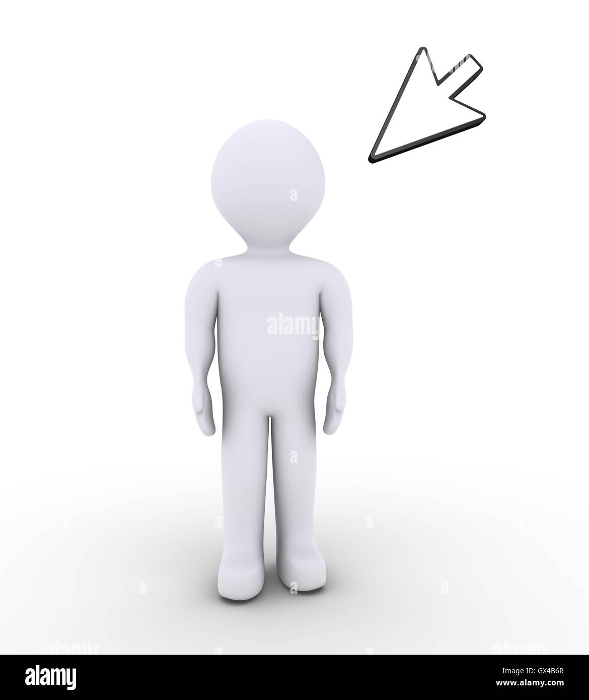 Person is standing and a mouse pointer Stock Photo - Alamy