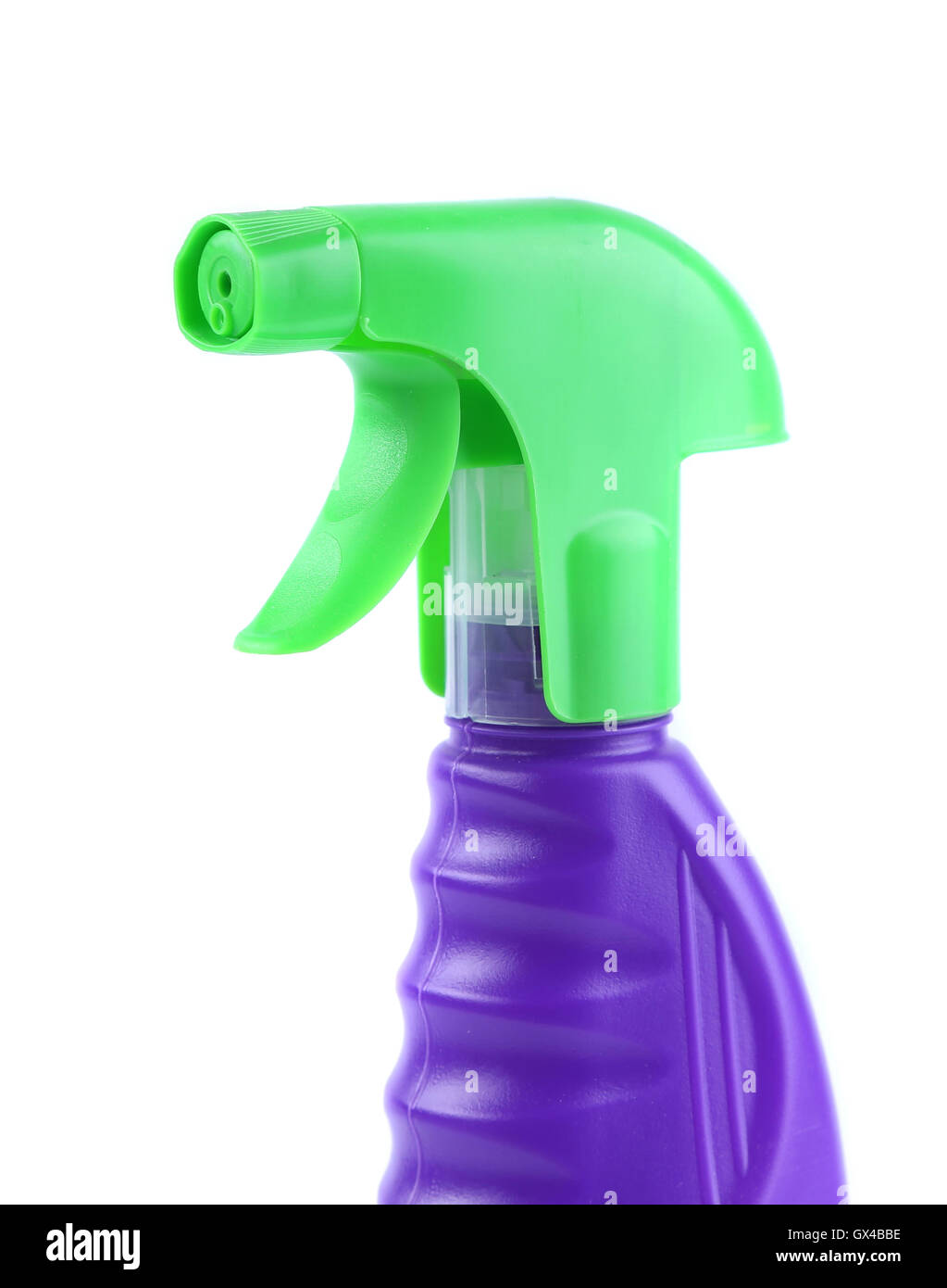 Blue plastic spray bottle isolated Stock Photo - Alamy