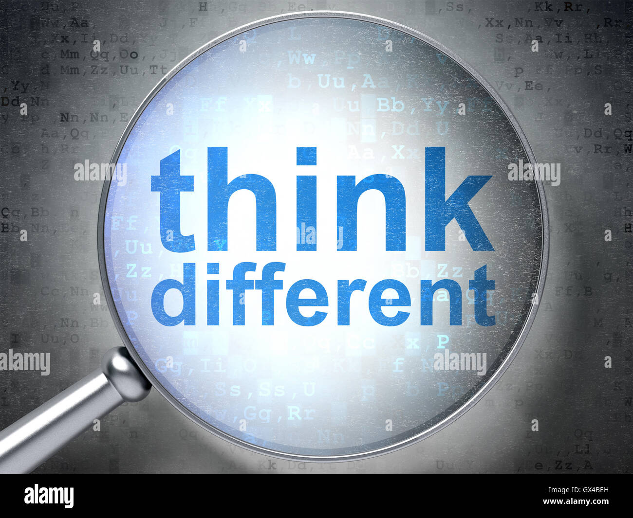 Education concept: Think Different with optical glass Stock Photo - Alamy
