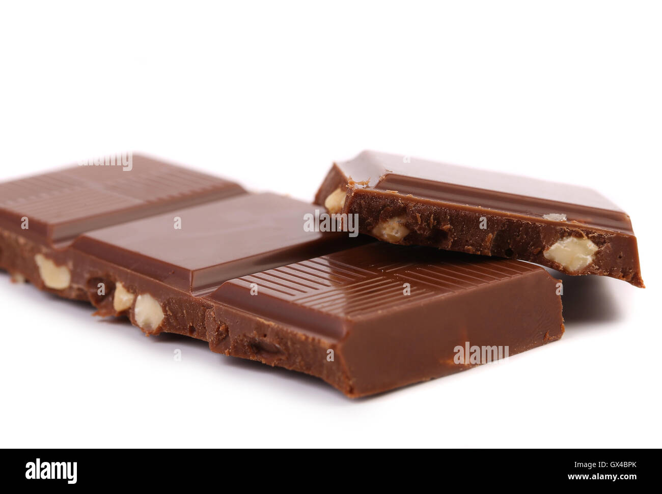 Four pieces of chocolate Stock Photo - Alamy