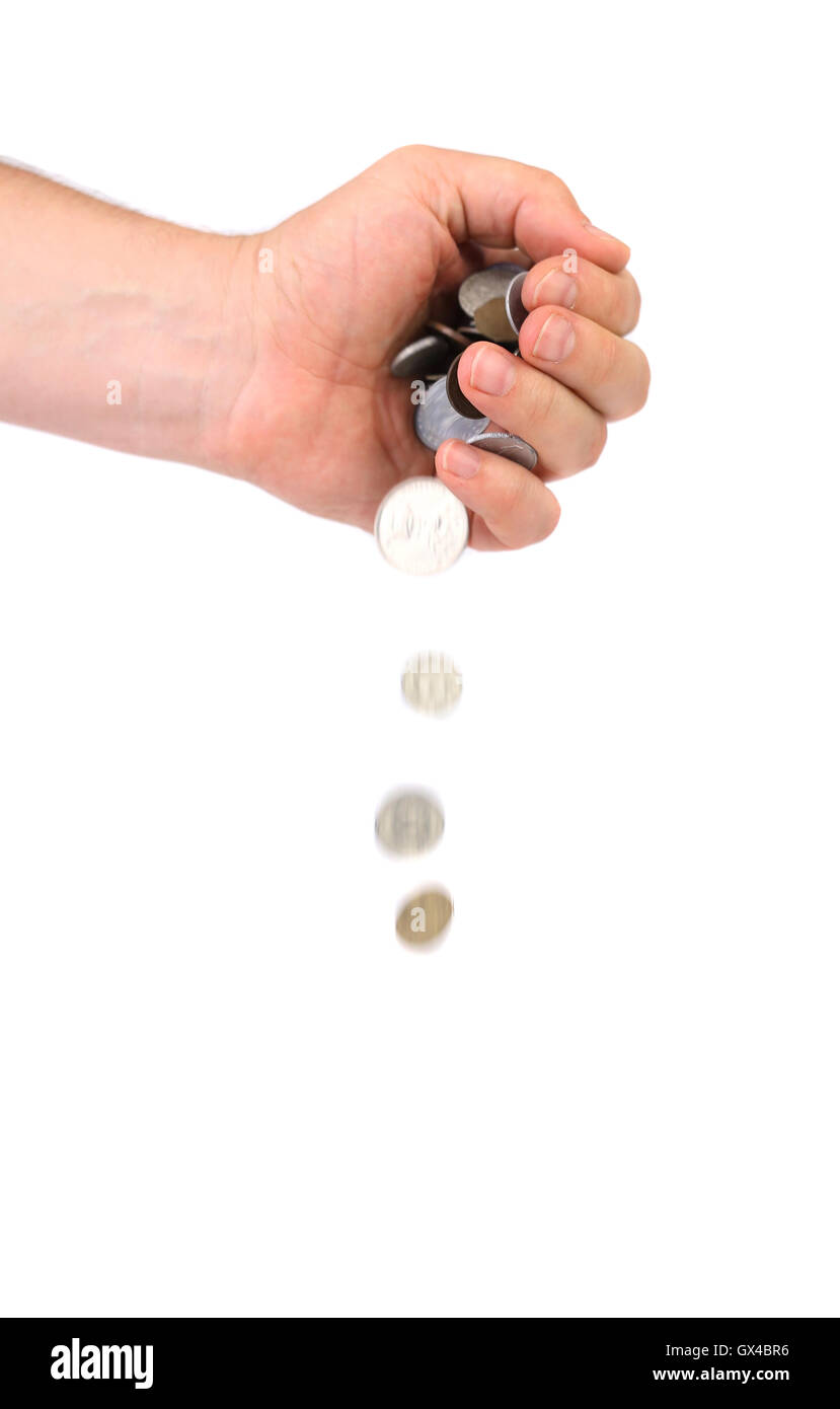 Money pouring out of hand Stock Photo - Alamy