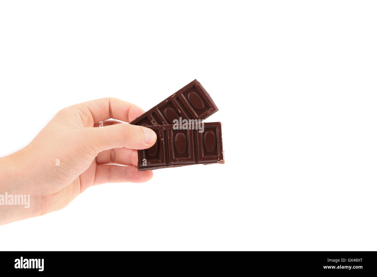 Hand chocolate bars Cut Out Stock Images & Pictures - Alamy