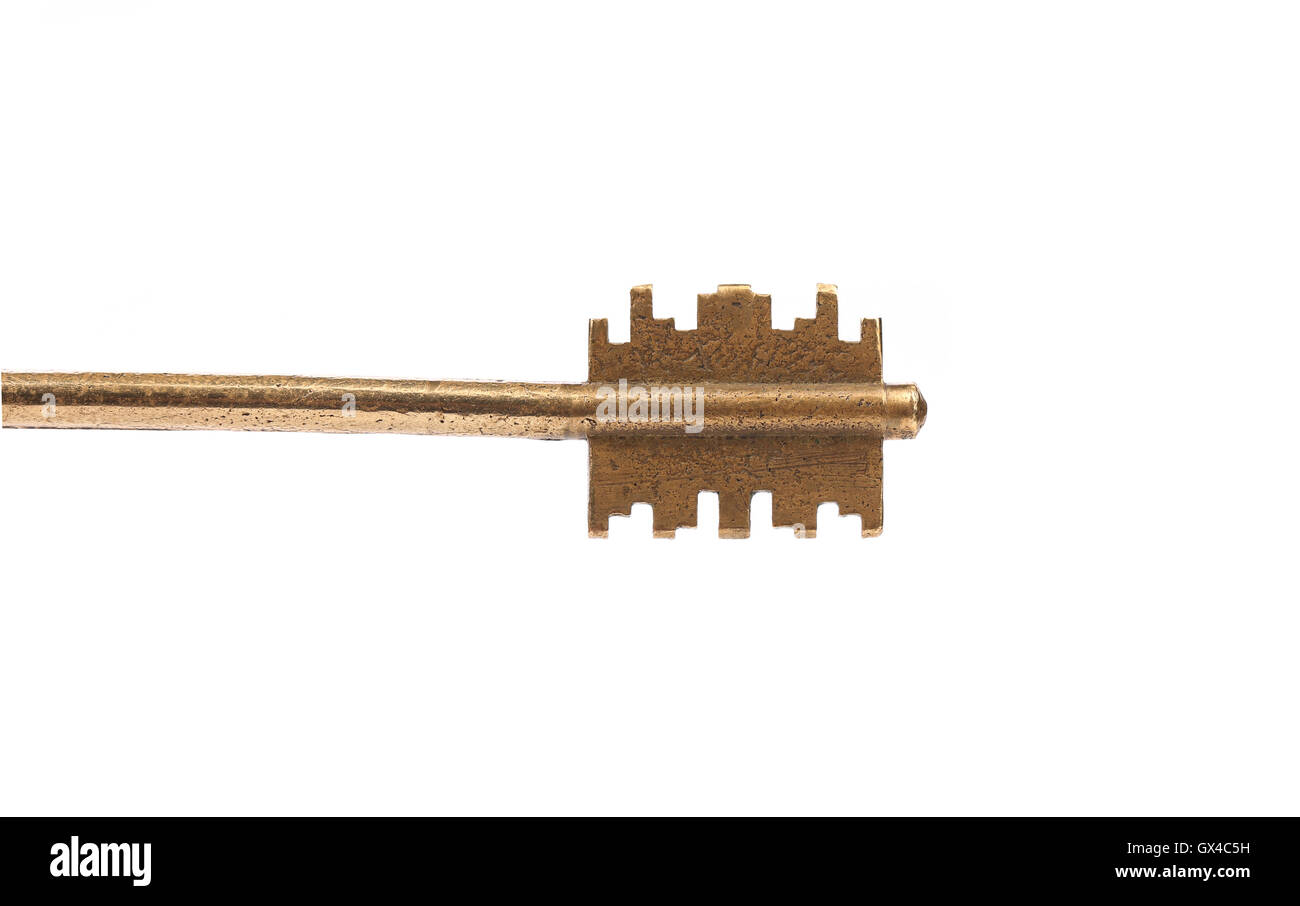 Head of bronze steel key Stock Photo - Alamy